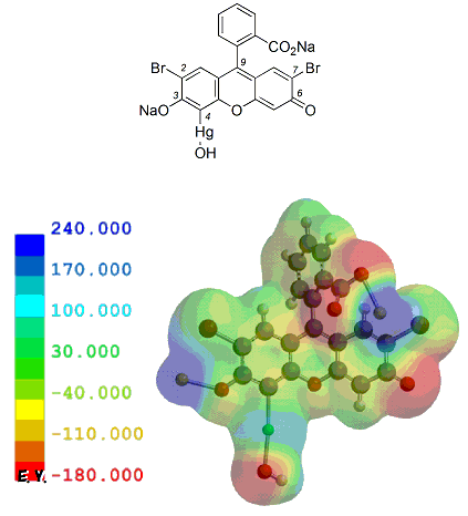 マーキュロクロム（Mercurochrome）／メルブロミン（Merbromin）: 医薬品分子モデリング勉強会